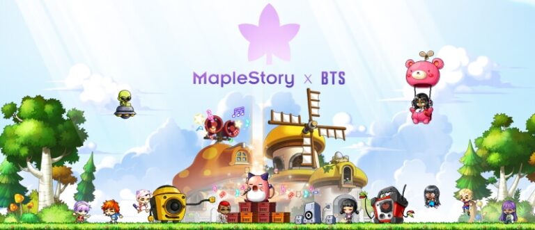 เปิดตัวแล้ว! ไอเทมสุดพิเศษ MapleStory ที่ออกแบบโดยวง BTS - PlayOP